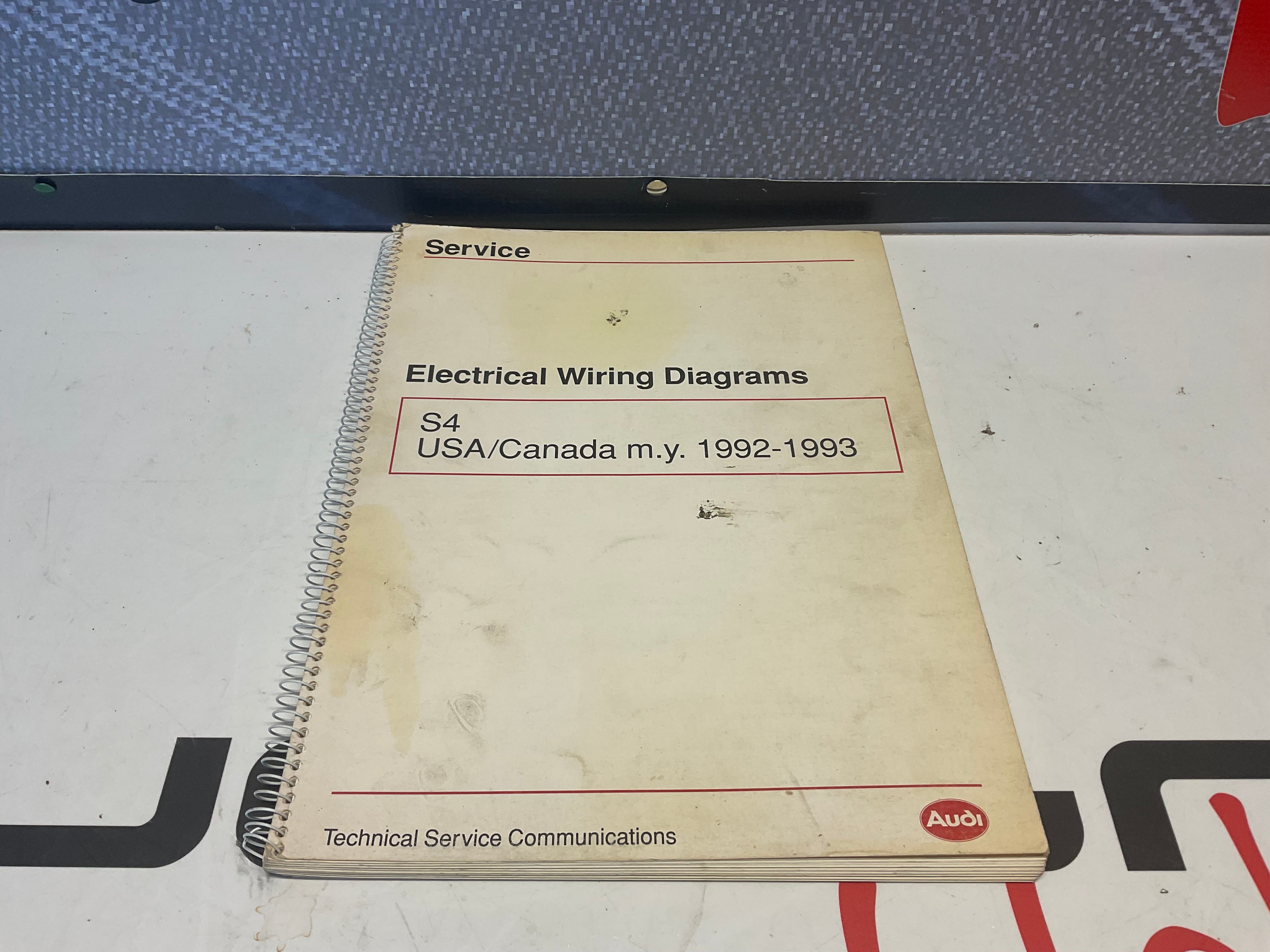 1992-93 S4 Quattro Electrical Wiring Factory Service Manual W42WDAU01 ...